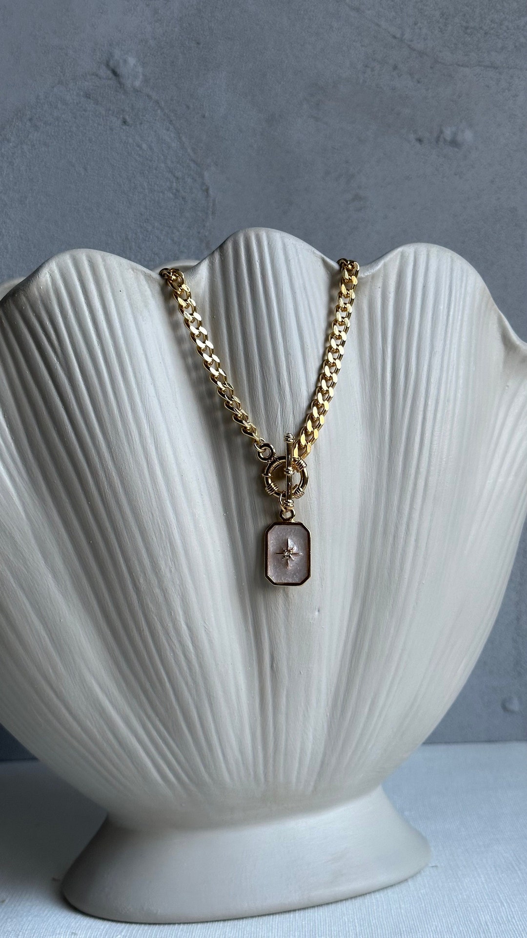 22k Gold Cuban Chain Necklace Cuban Link Chain North Star - Etsy