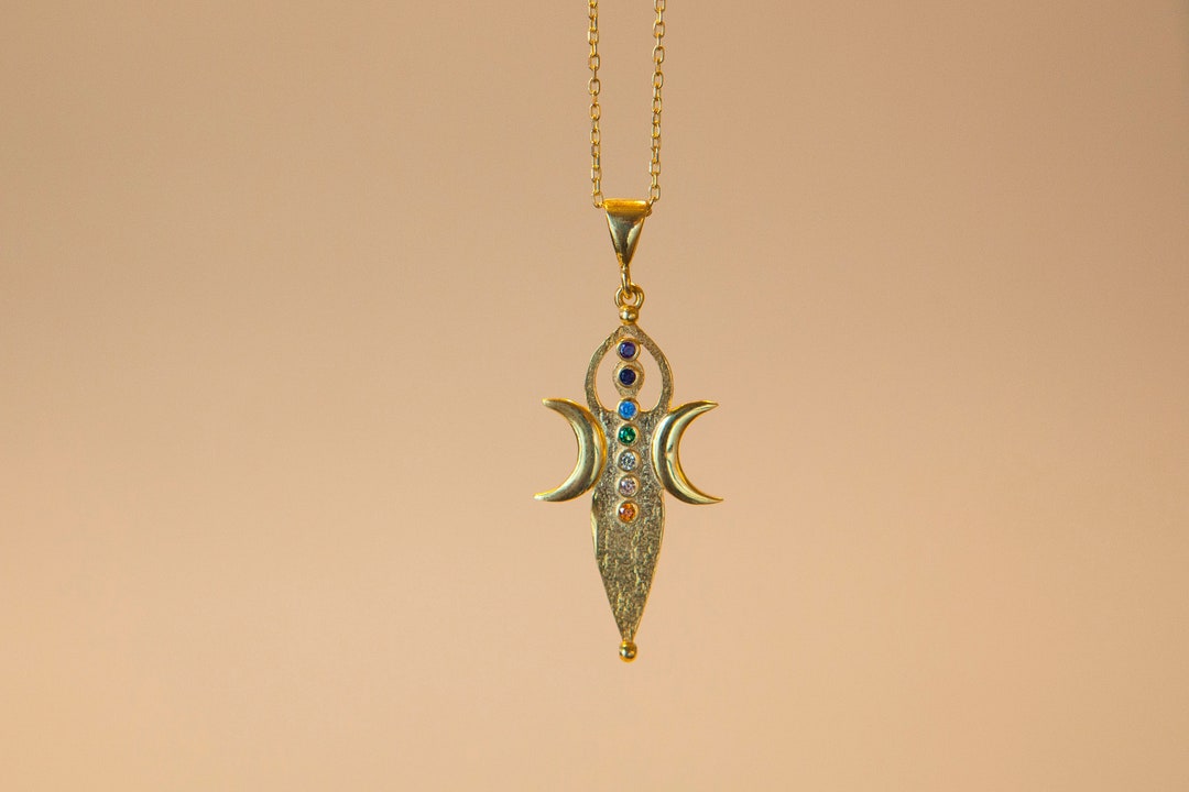 Gold Goddess Pendant, Divine Feminine, 925 Sterling Silver Necklace ...