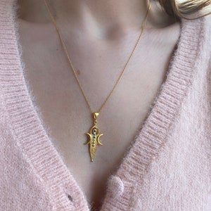 Gold Goddess Pendant, Divine Feminine, 925 Sterling Silver Necklace ...