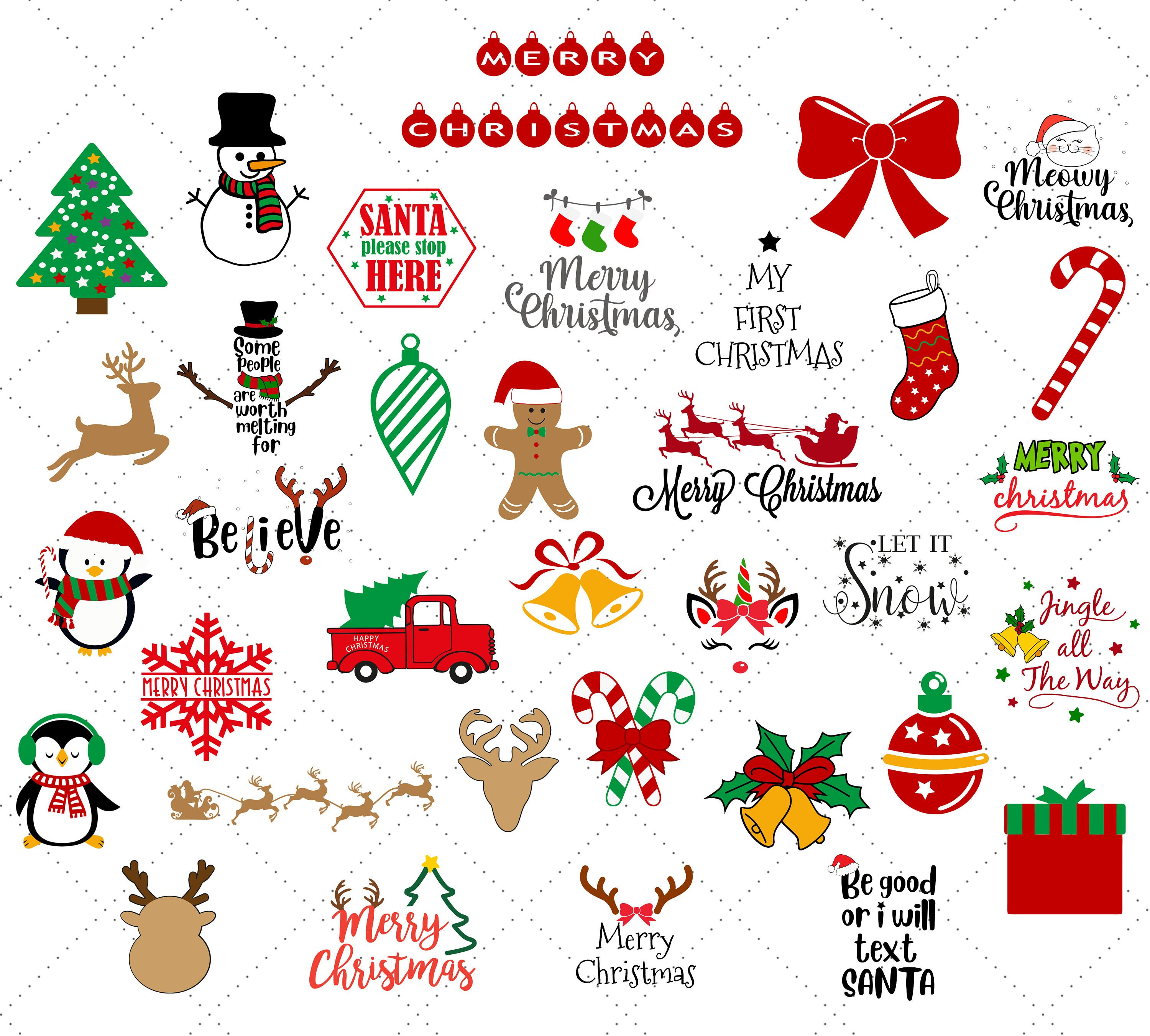 Christmas SVG Bundle Merry Christmas Svg Christmas (Instant Download ...