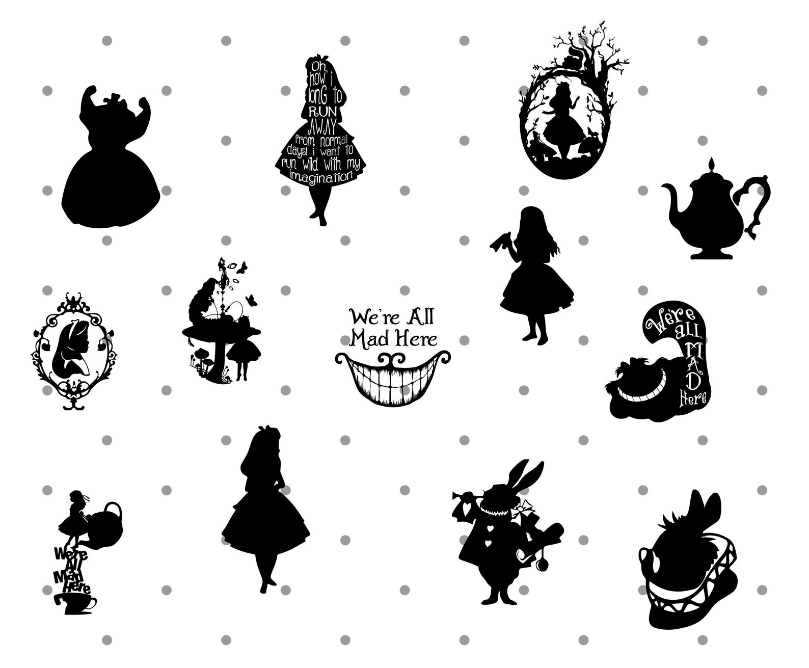Alice in Wonderland SVG Bundle, Alice Svg, Queen of Hearts Svg ...