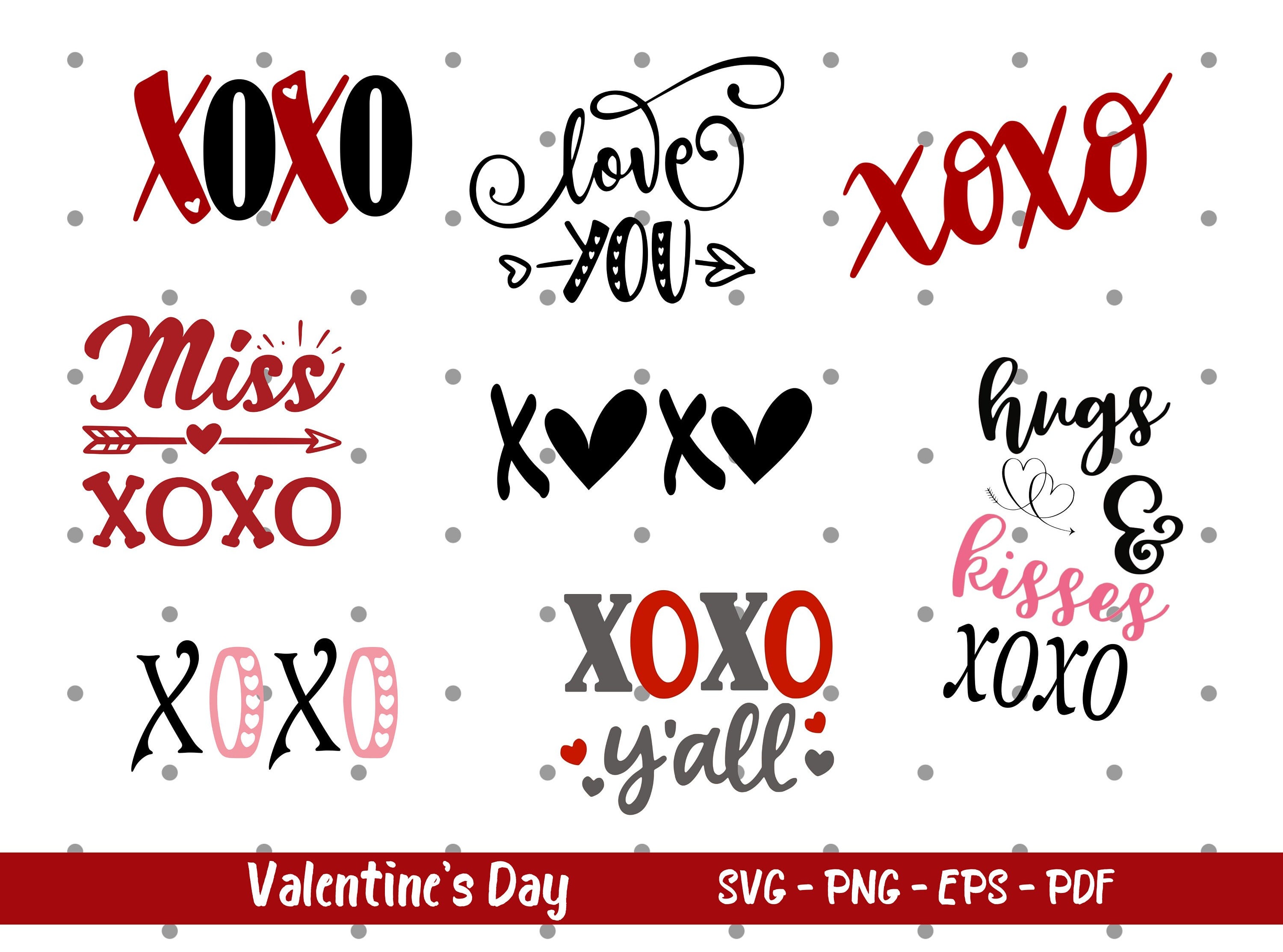 Valentine Day SVG Bundle Xoxo Svg Valentine Svg Bundle Love - Etsy