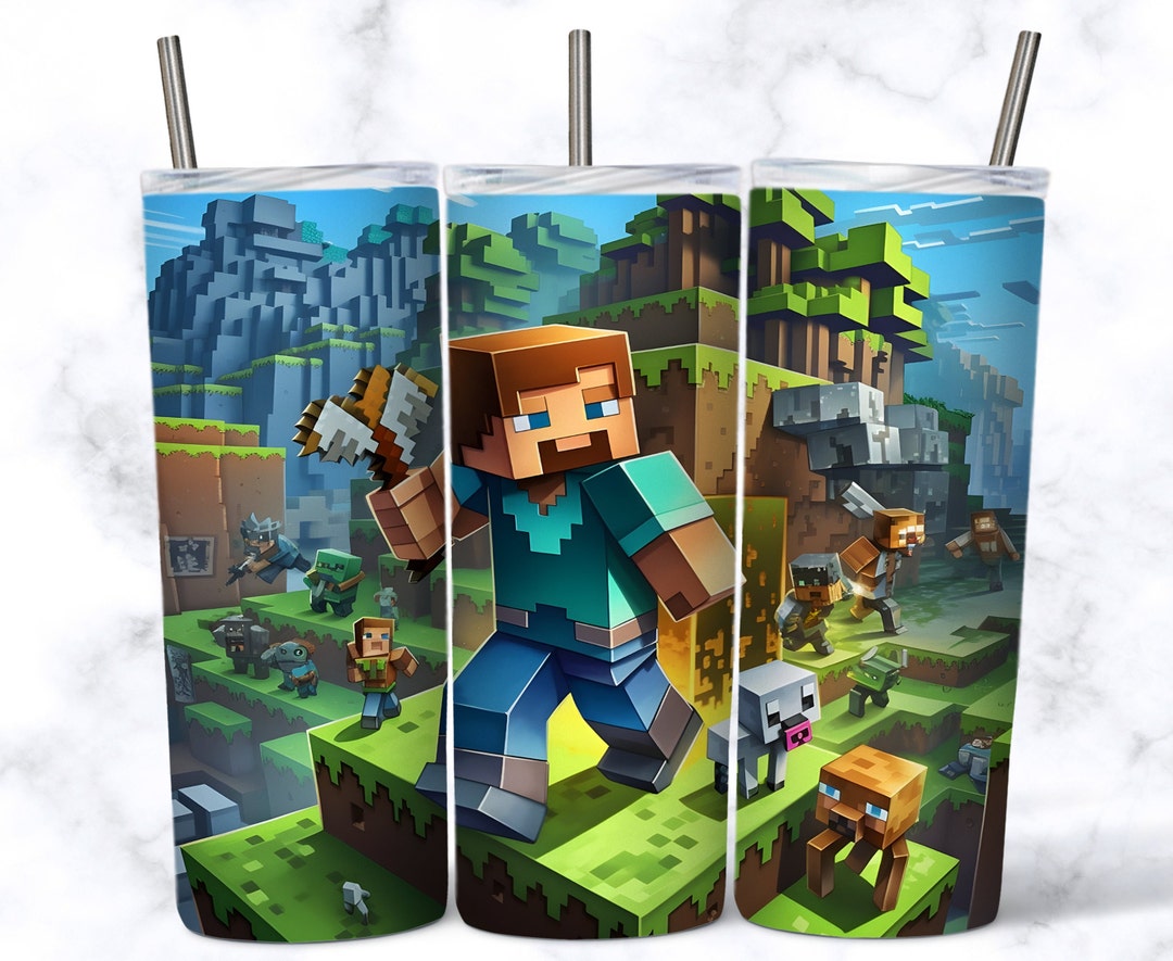 Minecraft Game 20 Oz Skinny Tumbler Sublimation Design, Tumbler Wrap ...