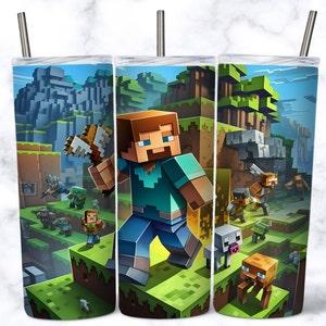 Minecraft Game 20 Oz Skinny Tumbler Sublimation Design, Tumbler Wrap ...