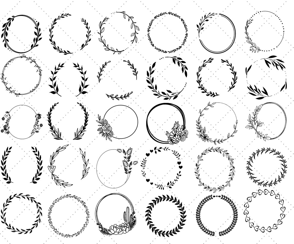 Wreath Svg Bundle Floral Wreath Svg Circle Svg Bundle - Etsy