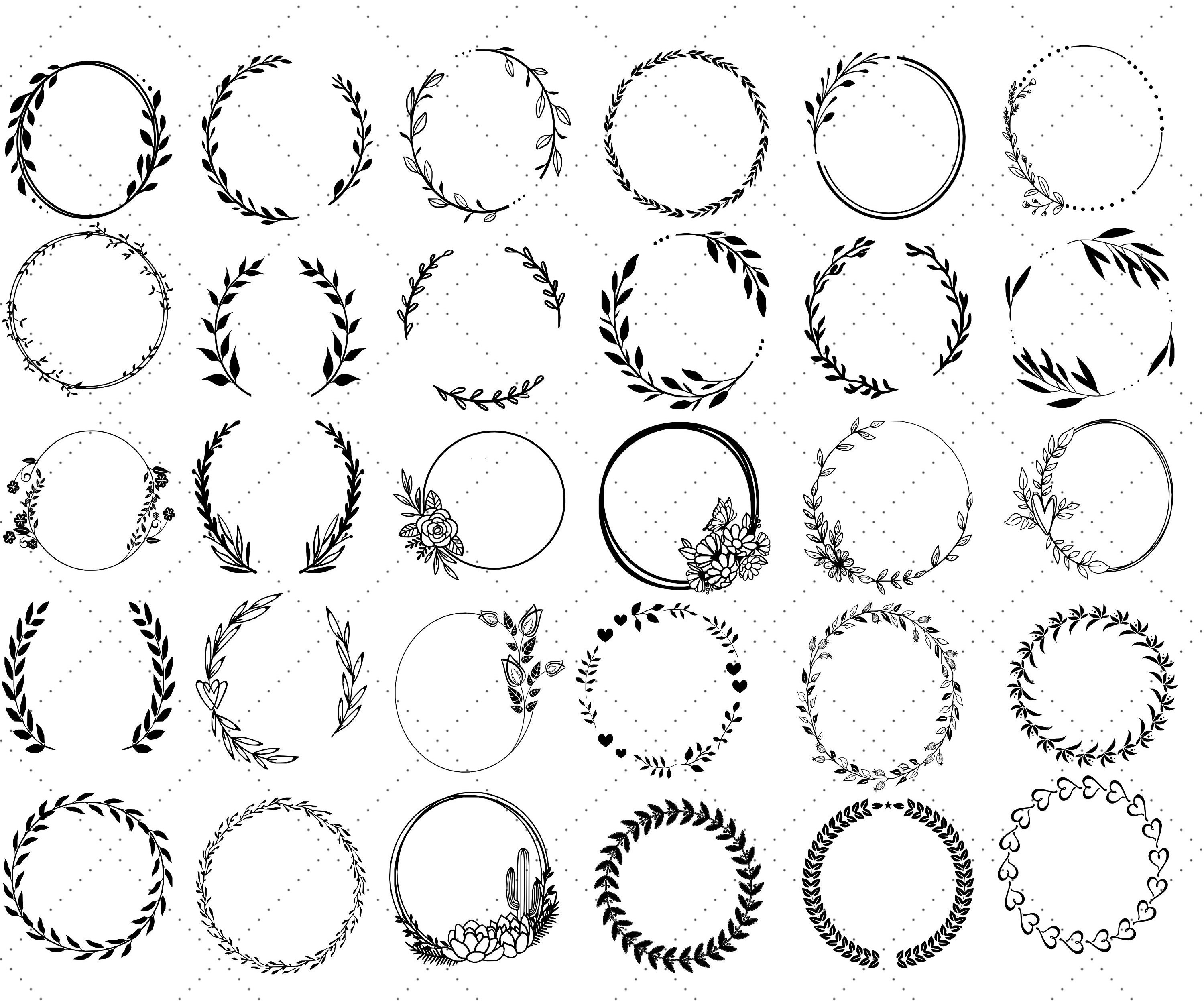 Krans Svg Bundel Bloemenkrans Svg Cirkel Svg Bundel - Etsy Nederland