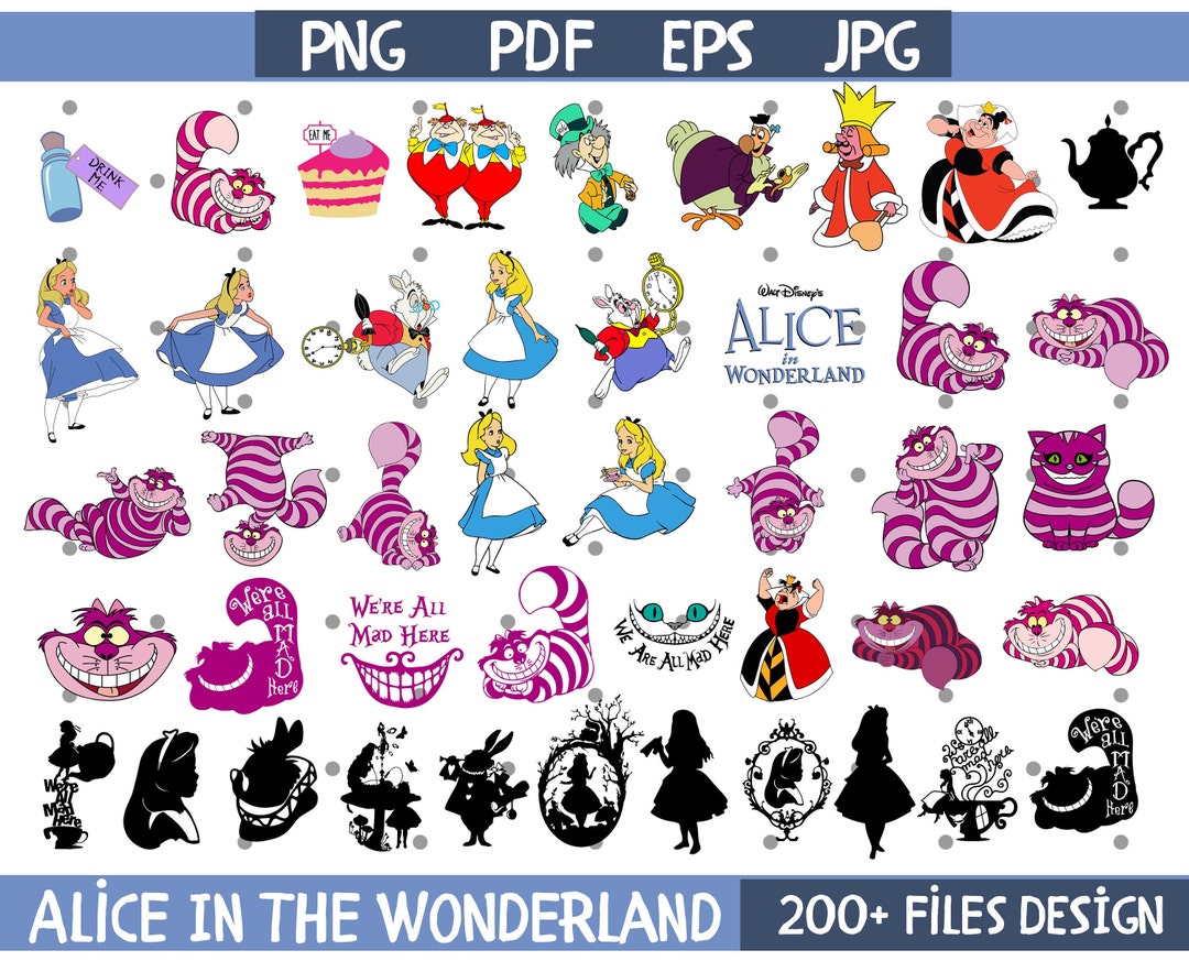 Alice in Wonderland SVG Bundle, Alice Svg, Queen of Hearts Svg ...