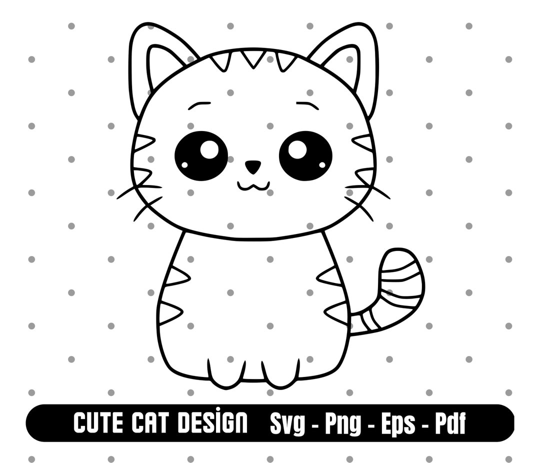 Cute Cat SVG, Funny Cat Svg, Cat Svg, Curious Kitten Clipart, Baby Cat ...