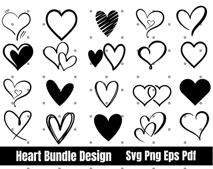 Heart SVG Bundle Valentines Day Svg Hearts Svg Love Svg Heart Outline ...