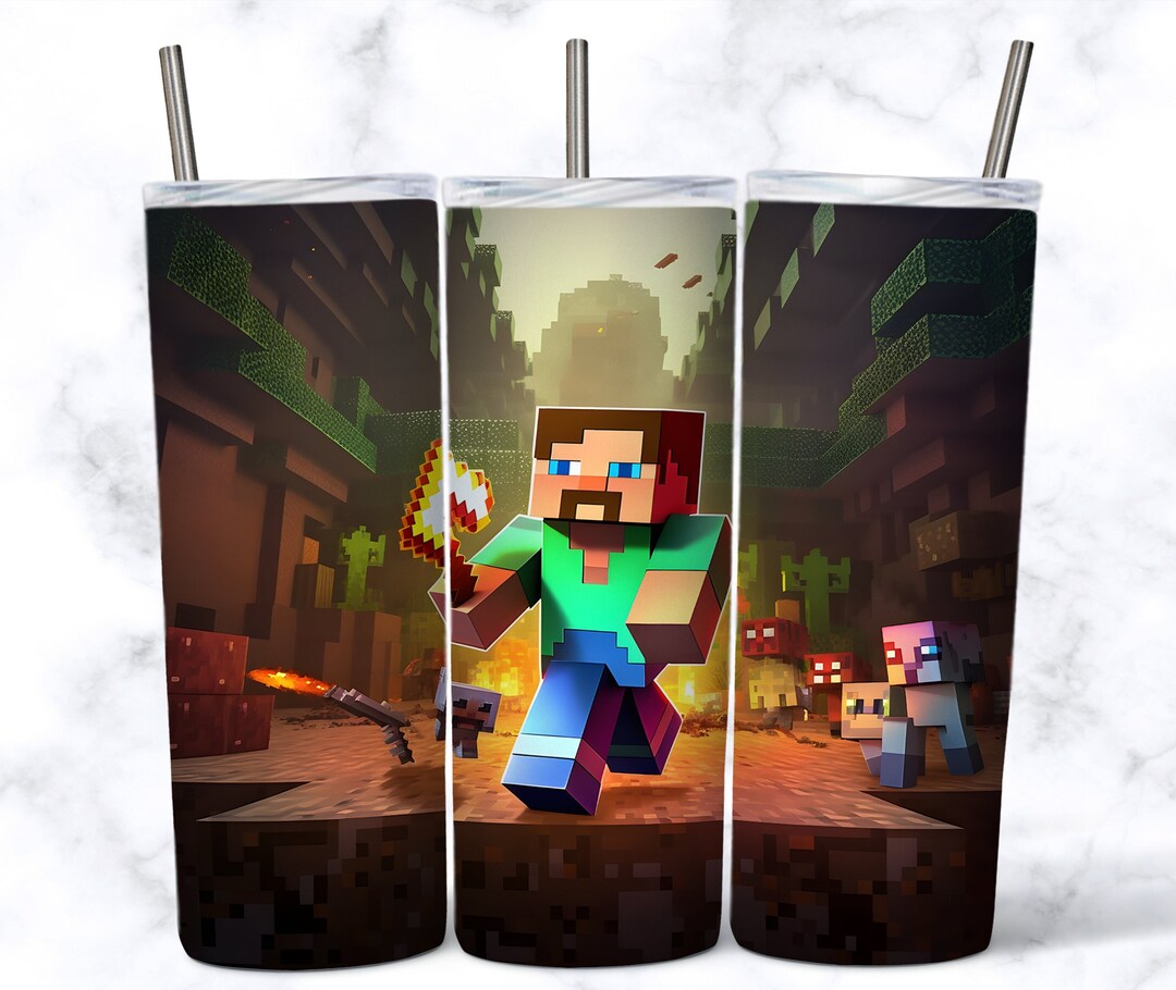 Minecraft 20 Oz Skinny Tumbler Sublimation Design, Tumbler Wrap Design ...