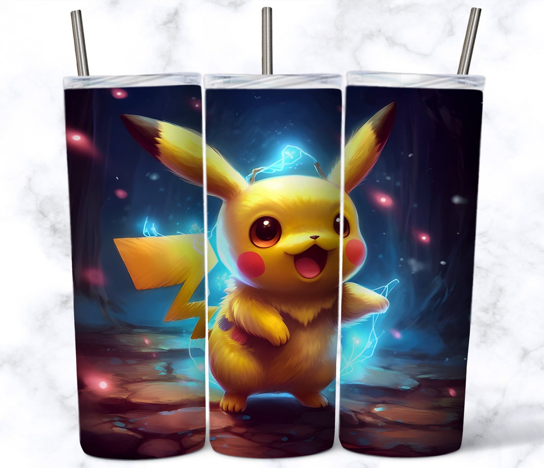 Pikachu 20 Oz Skinny Tumbler Sublimation Design, Tumbler Wrap Design ...