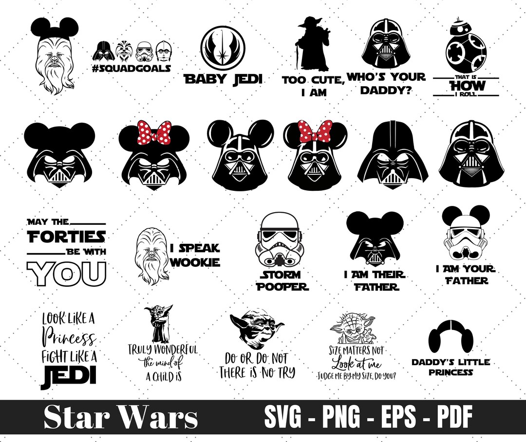 Star Wars Svg Star Wars Pngsvg Files For Cricut Darth Vader Svg Mandalorian Svg Svg For