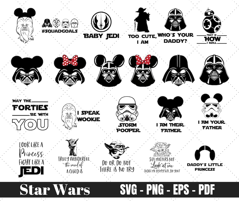 Star Wars Svg Star Wars Pngsvg Files For Cricut Darth Vader Svg Mandalorian Svg Svg For