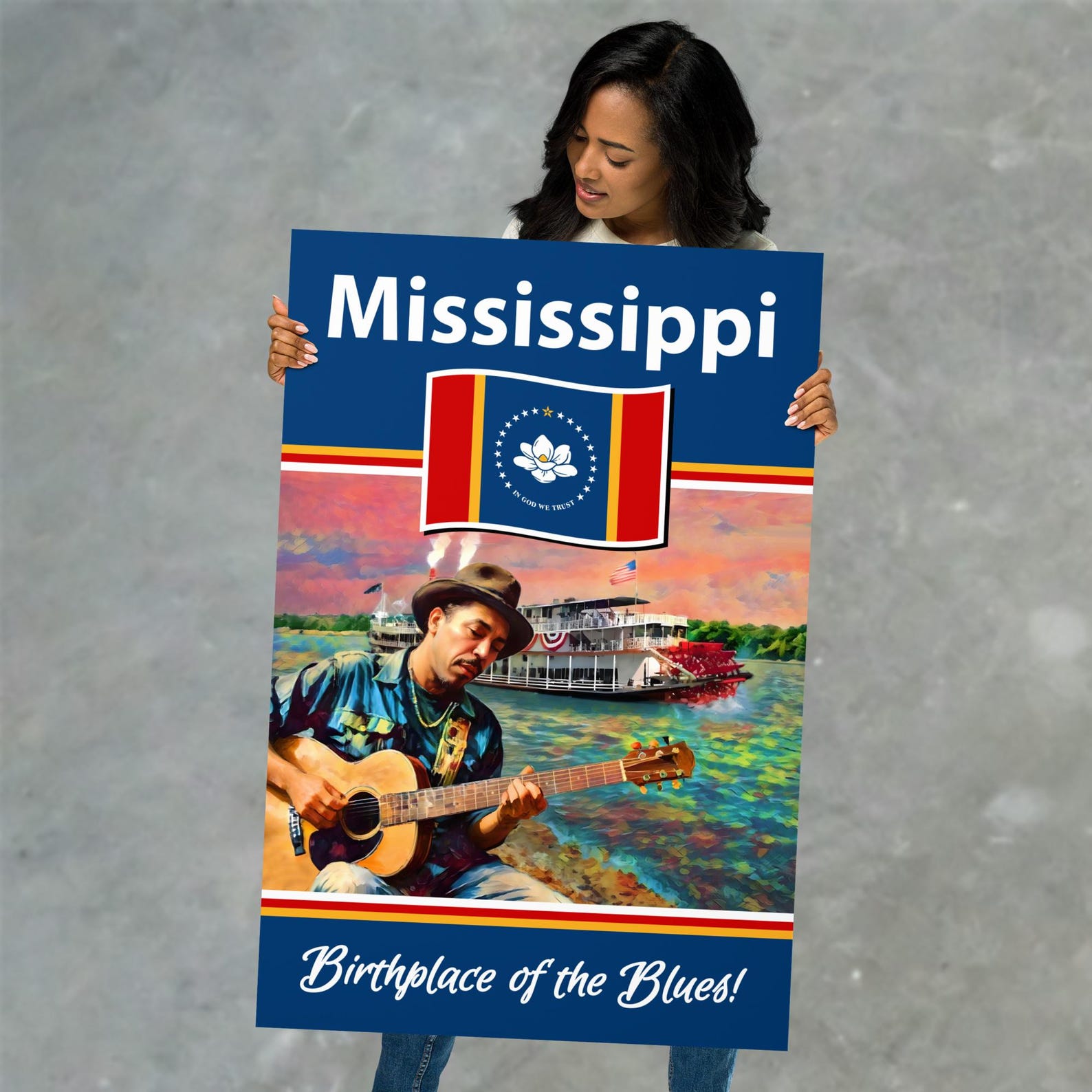 Mississippi Art Print, Mississippi Travel Poster, Birthplace of the ...