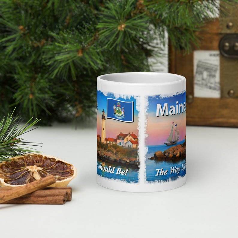 BIG Maine Mug, Maine, the Way Life Should Be Lighthouse Mug, With ...