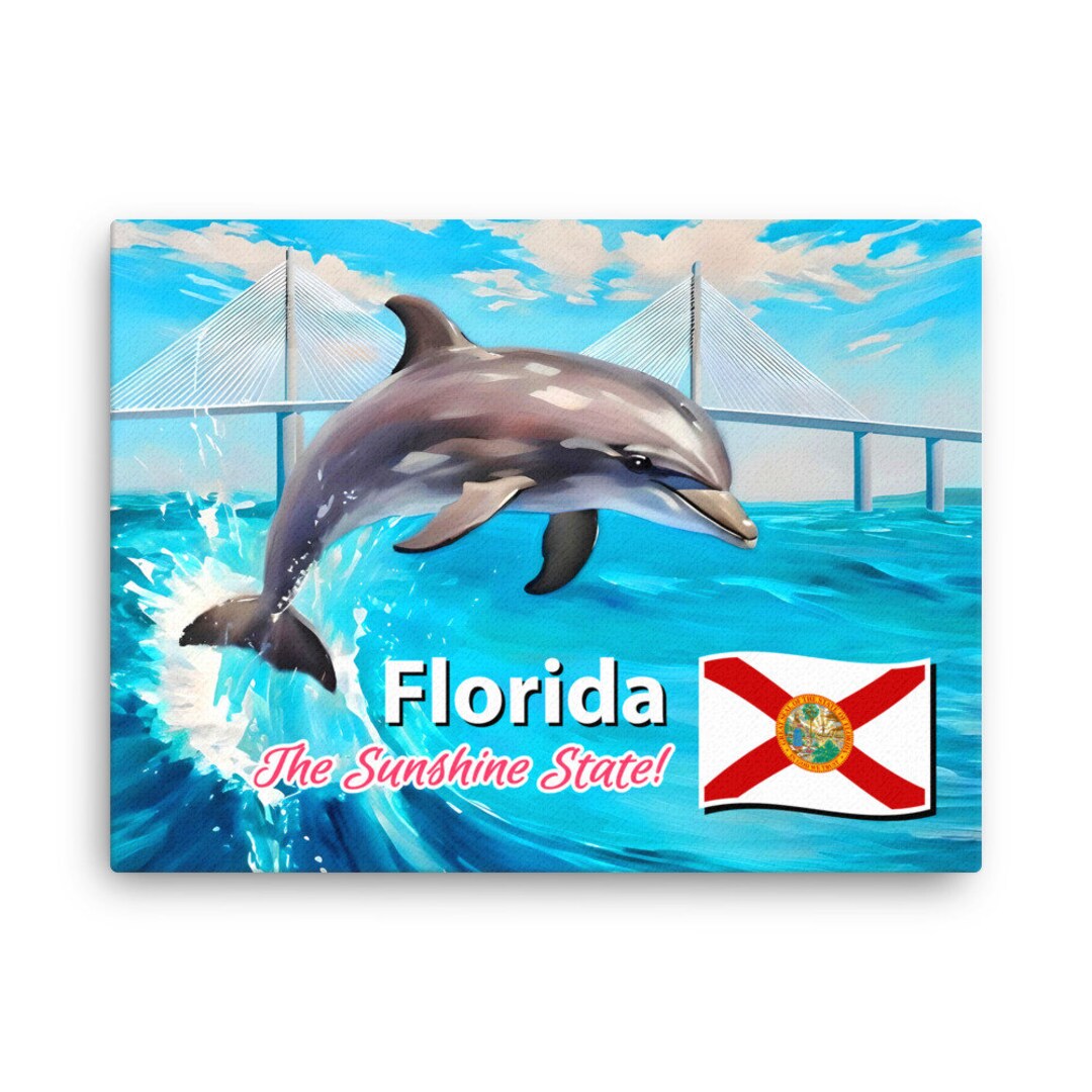 Florida, the Sunshine State 24" X 18" Canvas Art Print - Etsy