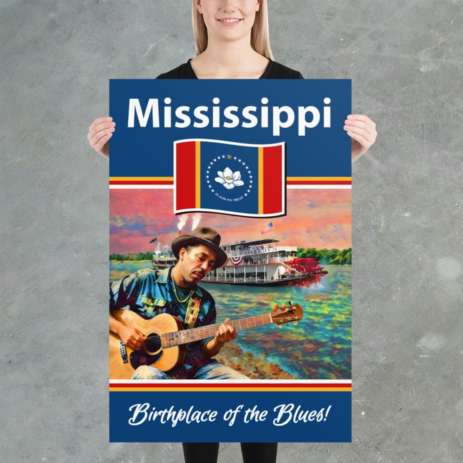 Mississippi Art Print, Mississippi Travel Poster, Birthplace of the ...