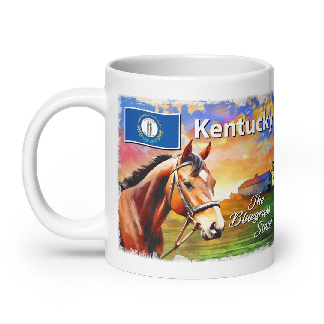 BIG Kentucky Mug, Kentucky, the Bluegrass State 20 Oz Mug for Horse ...