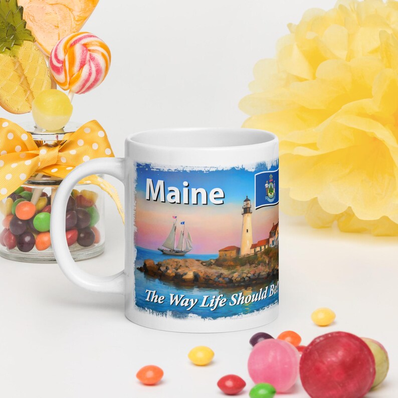 BIG Maine Mug, Maine, the Way Life Should Be Lighthouse Mug, With ...