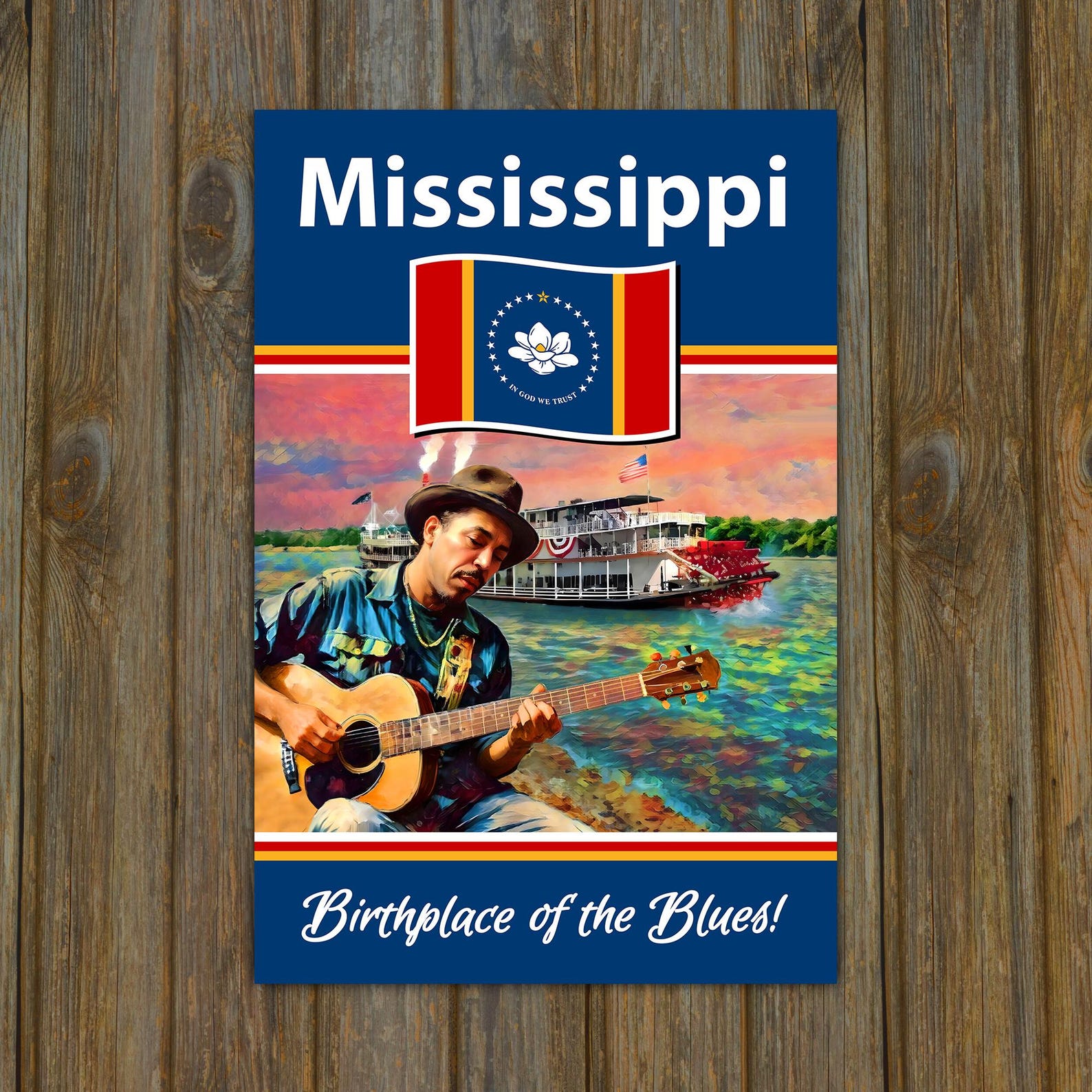 Mississippi Art Print, Mississippi Travel Poster, Birthplace of the ...