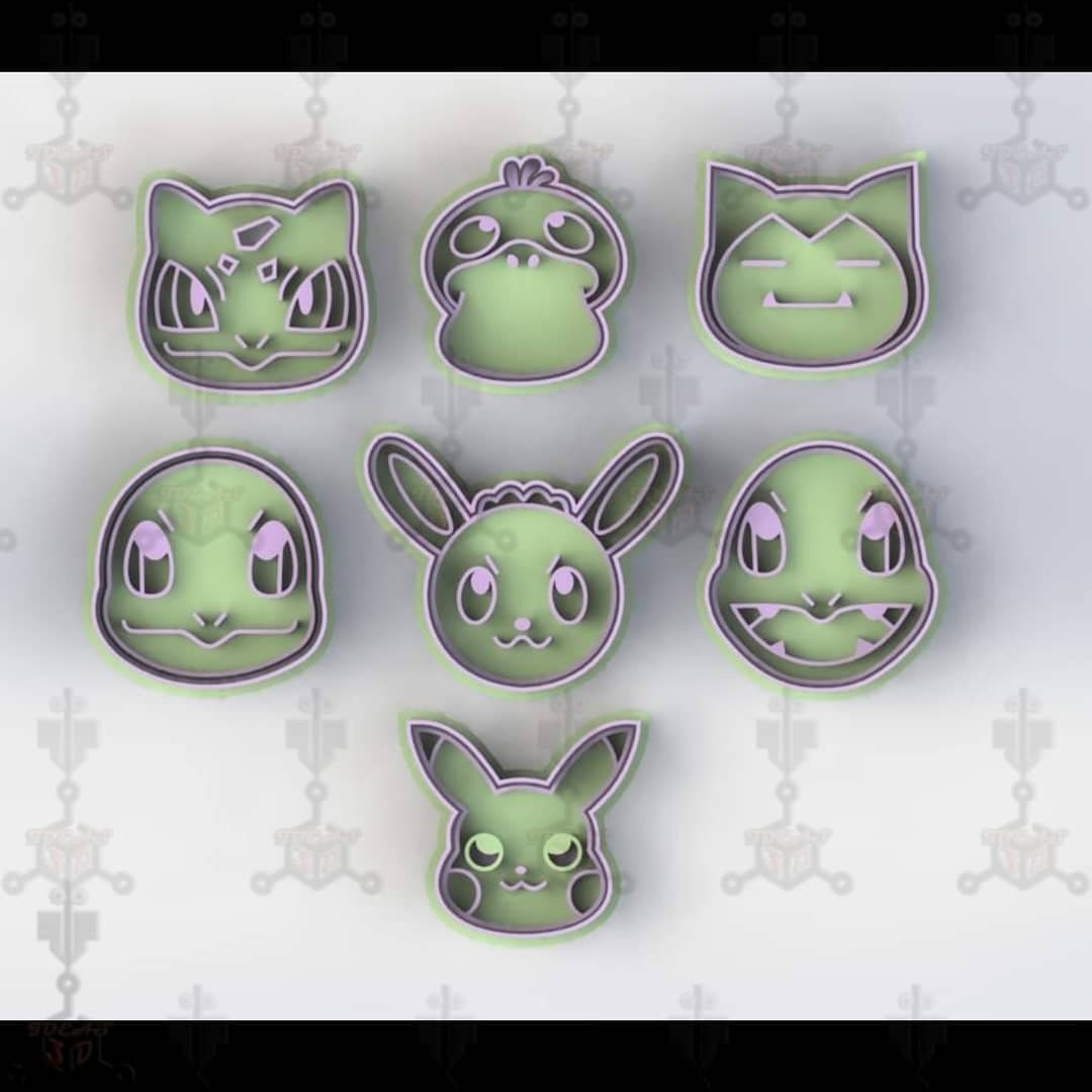 STL Cookie Cutter Pokemon Set - Etsy