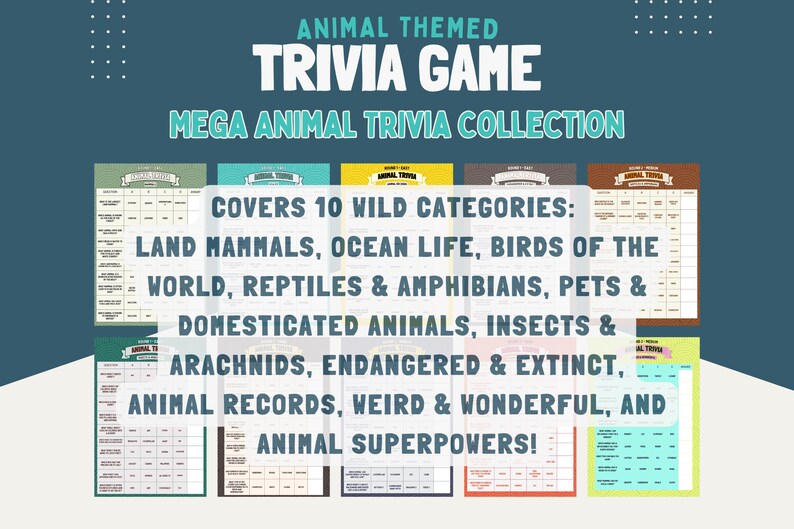 Ultimate Animal Trivia Bundle – 10 Games, 300 Questions, Printable ...