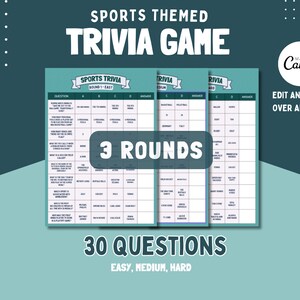 Printable Sports Trivia Games: Instant Download for Home Fun Perfect ...