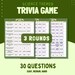 Printable Instant Download TV Trivia Game, Pub Trivia Questions, Great ...