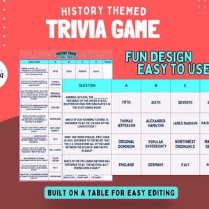 Printable History Trivia Games: Instant Download for Home Fun! Perfect ...