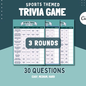 Printable Sports Trivia Games: Instant Download for Home Fun! Perfect ...