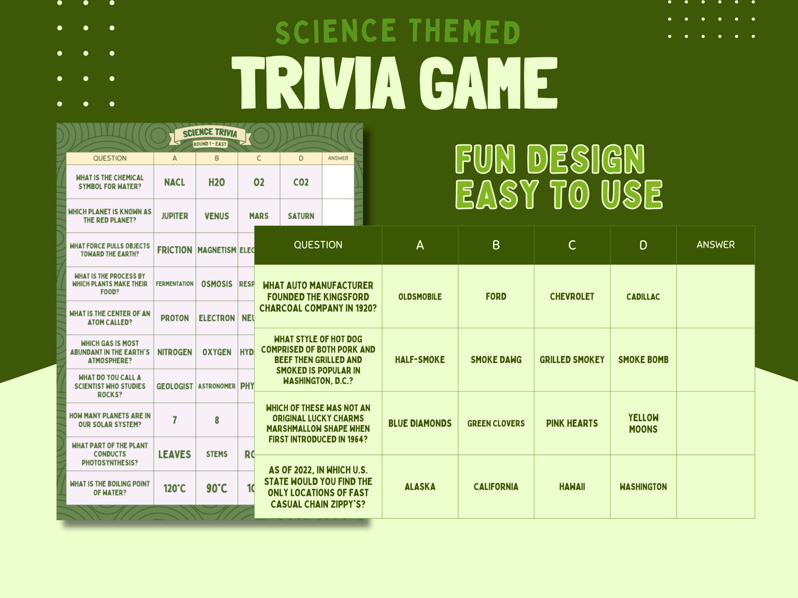 Printable Instant Download TV Trivia Game, Pub Trivia Questions, Great ...