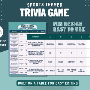 Printable Sports Trivia Games: Instant Download for Home Fun Perfect ...