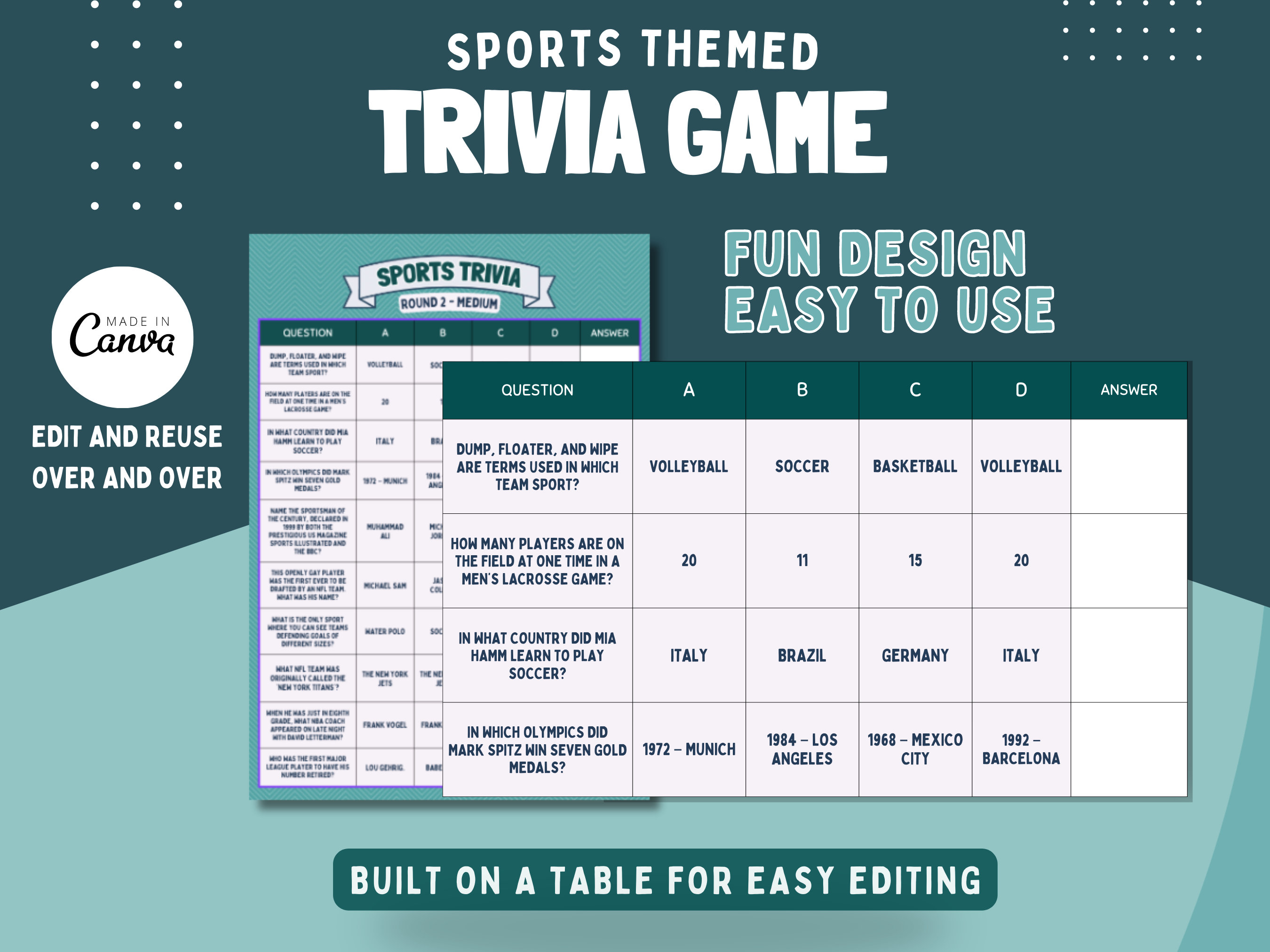 Printable Sports Trivia Games: Instant Download for Home Fun Perfect ...