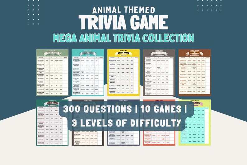 Ultimate Animal Trivia Bundle – 10 Games, 300 Questions, Printable ...