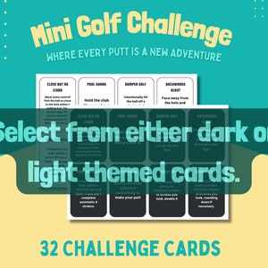 Instant Download, Mini Golf Challenge Cards - Fun Family Game, Outdoor ...