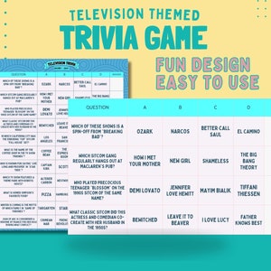 Instant Download TV Trivia Game, Pub Trivia Questions, Great for All ...