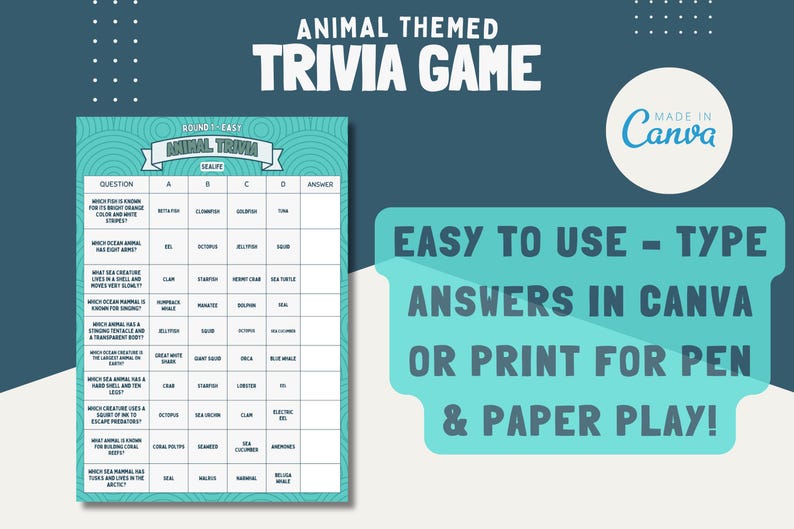Ultimate Animal Trivia Bundle – 10 Games, 300 Questions, Printable ...
