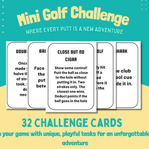 Instant Download, Mini Golf Challenge Cards Fun Family Game, Outdoor ...