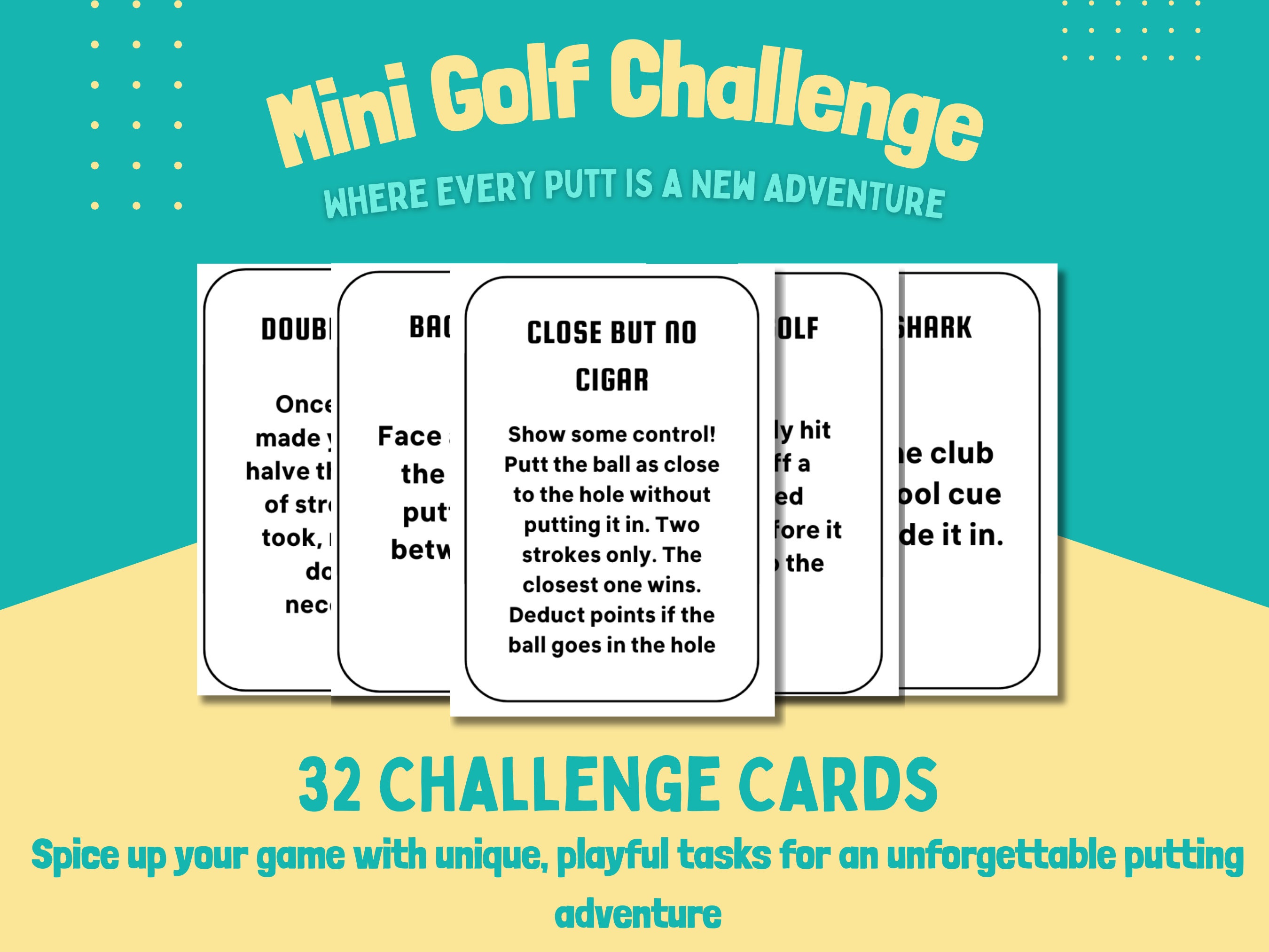 Instant Download, Mini Golf Challenge Cards Fun Family Game, Outdoor ...