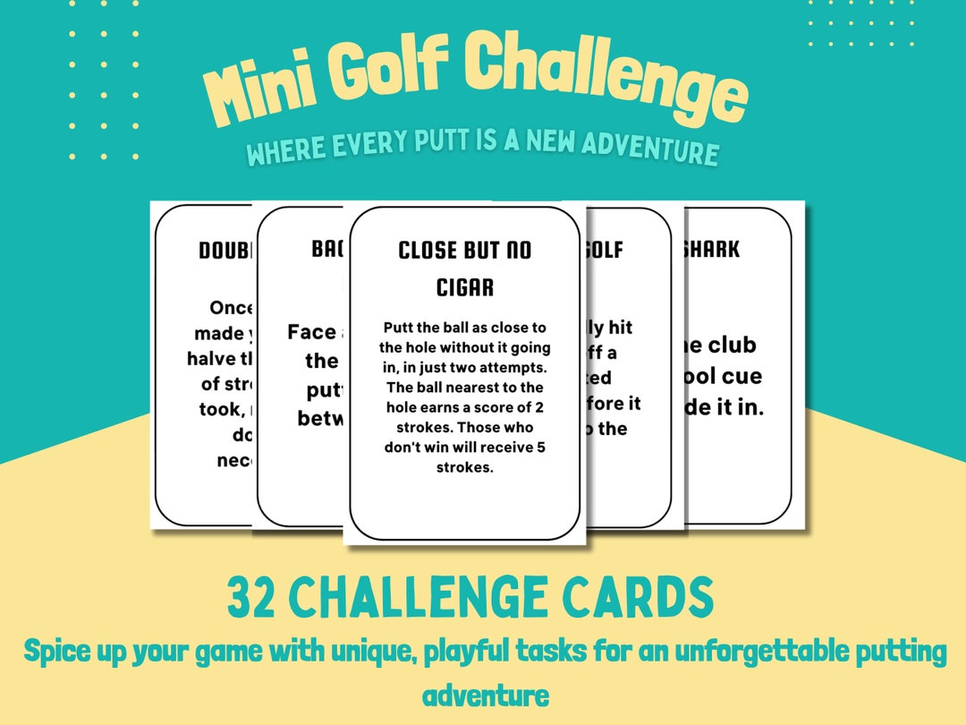 Instant Download, Mini Golf Challenge Cards - Fun Family Game, Outdoor ...