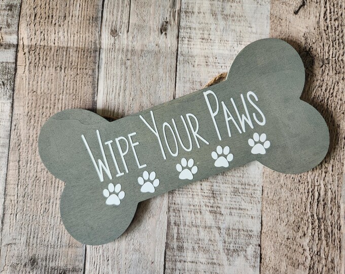 Wipe Your Paws Wooden Dog Sign - Etsy