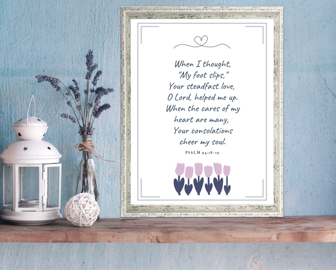 Psalm 94 Bible Verse Wall Art: Instant Scripture Download for Framing ...