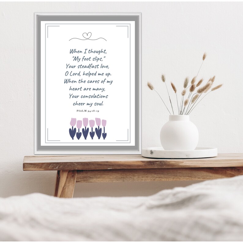 Psalm 94 Bible Verse Wall Art: Instant Scripture Download for Framing ...