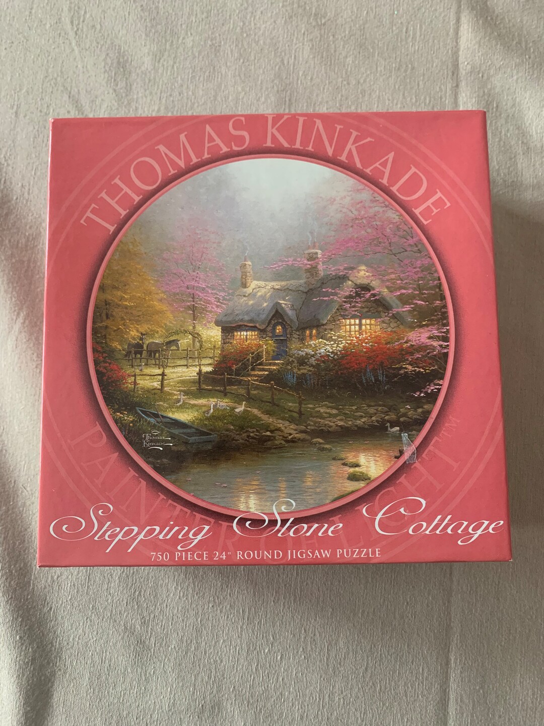 Rare Thomas Kinkade Stepping Stone Cottage Round Puzzle - Etsy