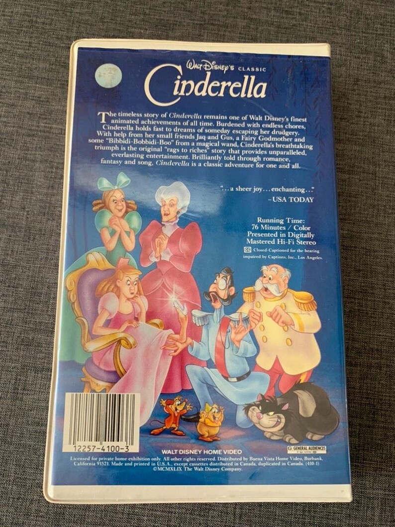 Walt Disney’s Classic Cinderella VHS #410 (black Diamond) - Etsy