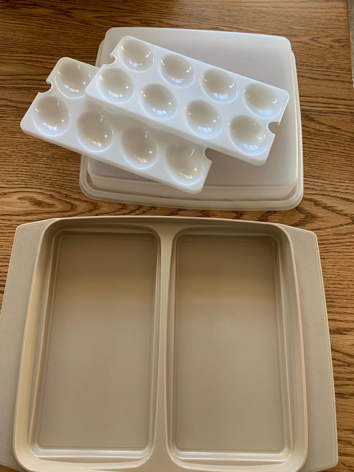 Tupperware Deviled Egg Container (tan) - Etsy