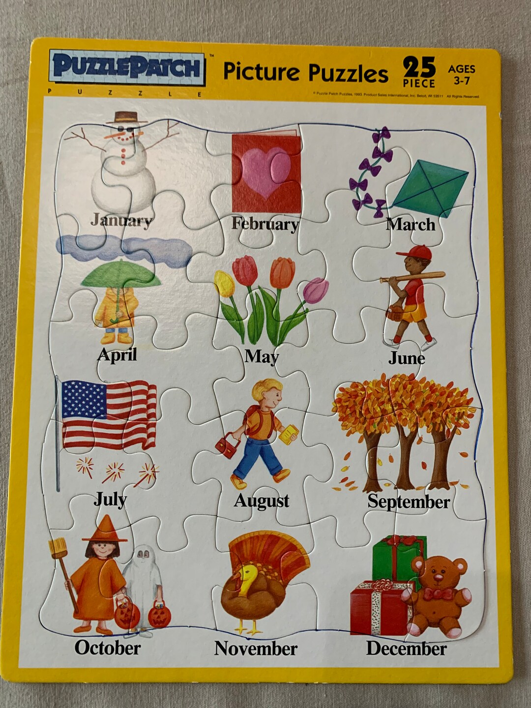 RARE, Puzzle Patch Months of the Year Picture Puzzle - Etsy