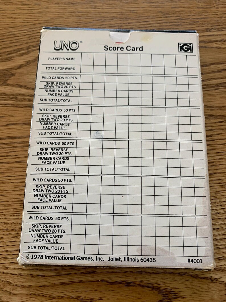 1978 UNO Score Pads - Etsy