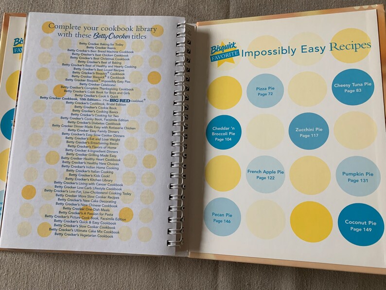 Betty Crocker BISQUICK Impossibly Easy Pies Cookbook, RARE - Etsy
