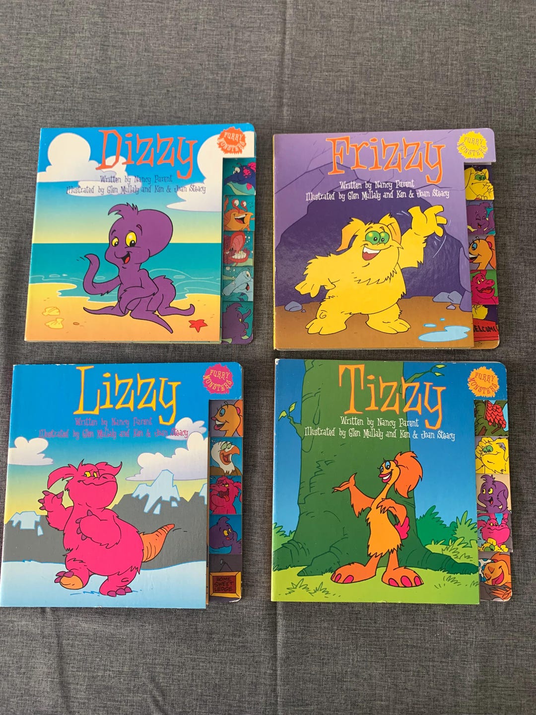 Furry Monsters Series, RARE, Set of 4 Board Books W/ Tabs by Nancy ...
